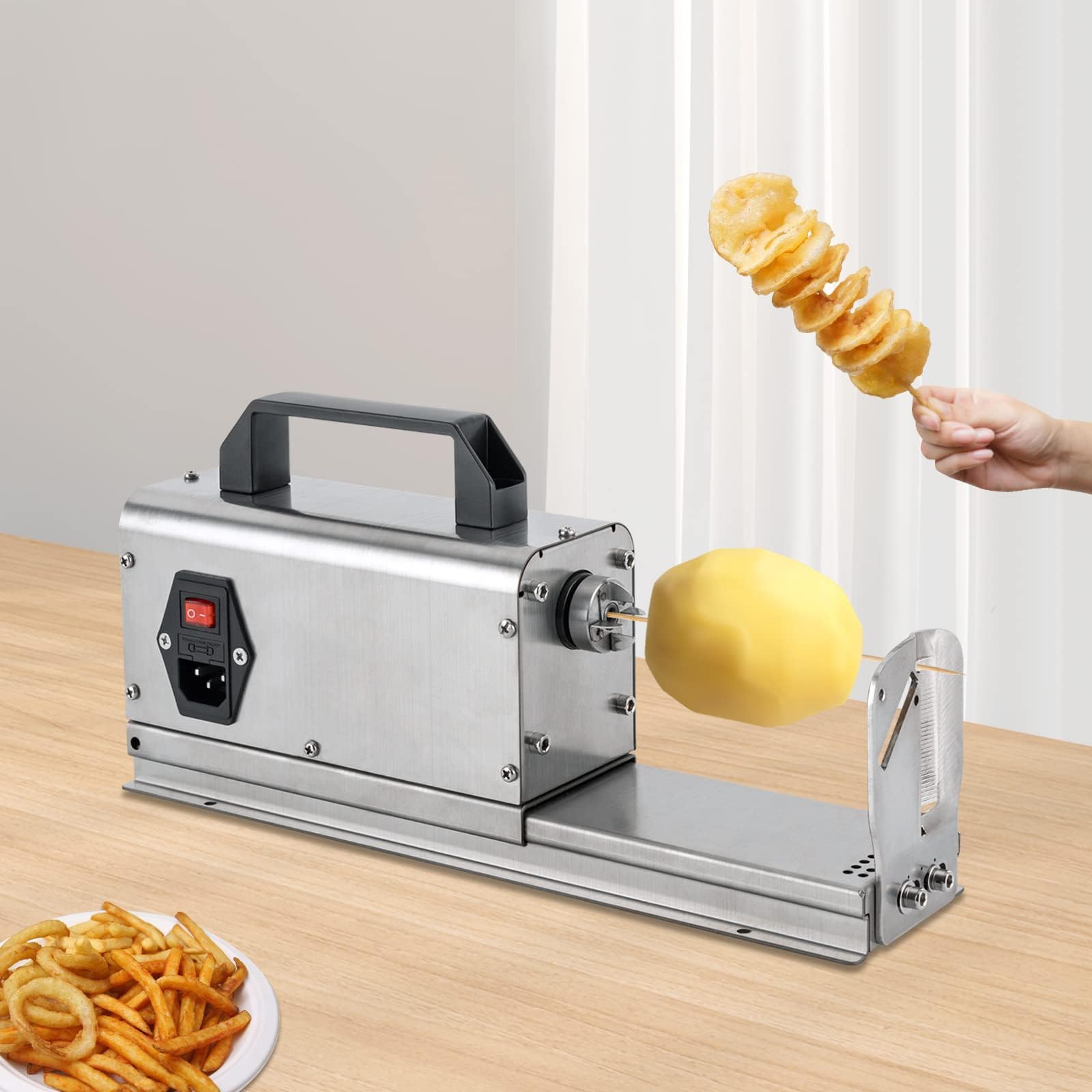 Amazon.com: 3 in 1 Commercial Electric Potato Slicer, Spiral Tornado ...