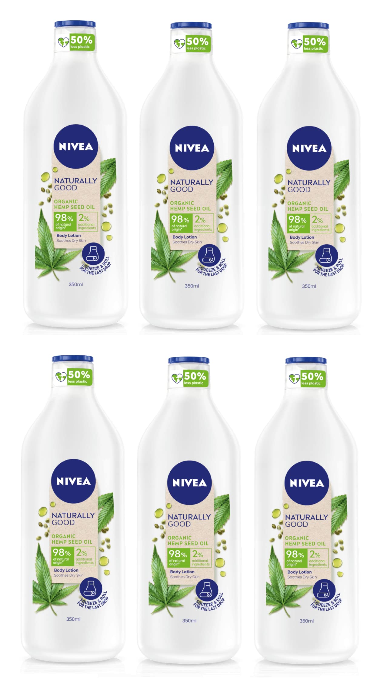 6x Nivea Natural Balance Organic Hemp Seed Oil Body Lotion 350ml, for ...