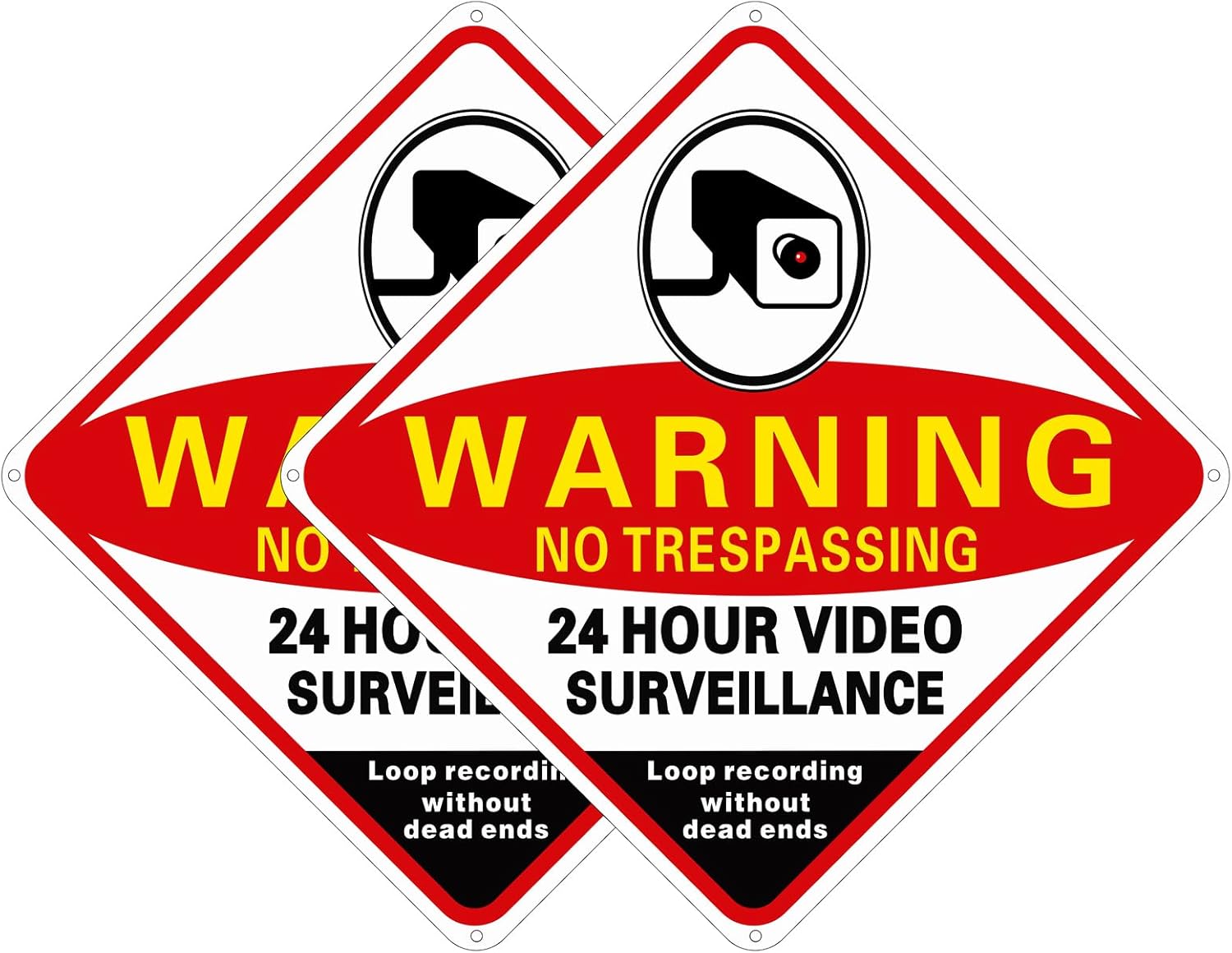 Amazon.com: (2 Pack) 24 Hour Video Surveillance Sign Security Cameras ...