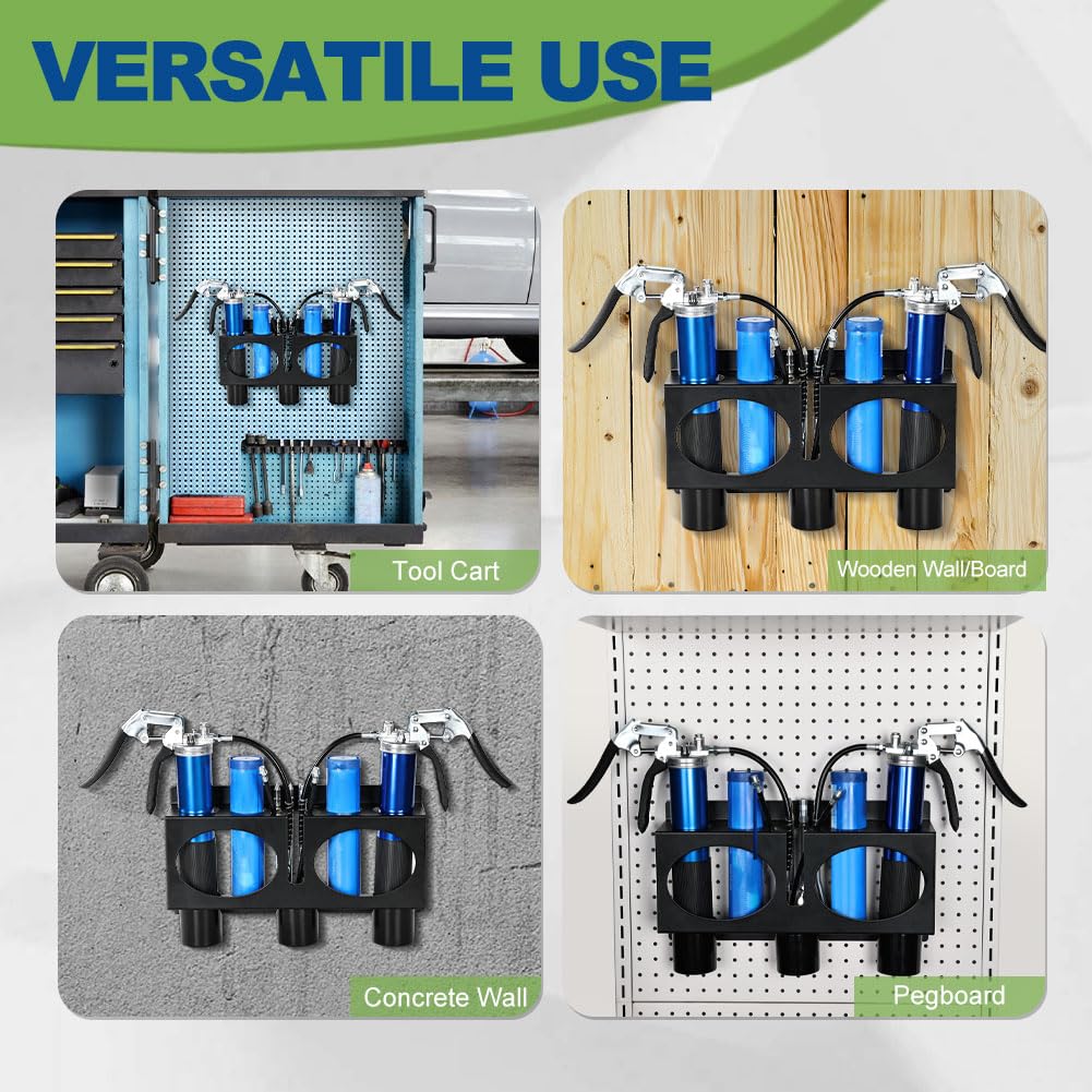 JDMON Grease Gun Holder Compatible with 2 Grease Guns, Grease Gun Rack ...