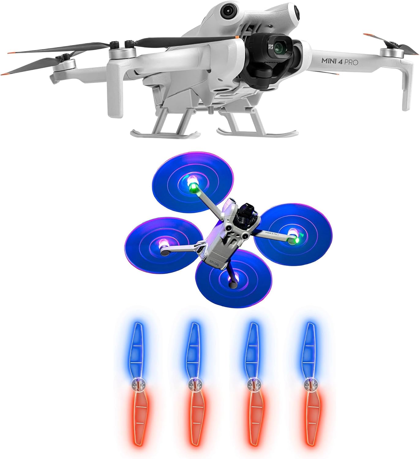 Amazon.com: STARTRC Landing Gear&Mini 4 Pro Propellers Low-Noise Led ...