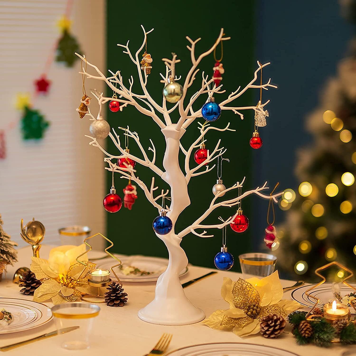 Amazon.com: Sziqiqi Small Artificial Tree for Table Centerpiece White ...