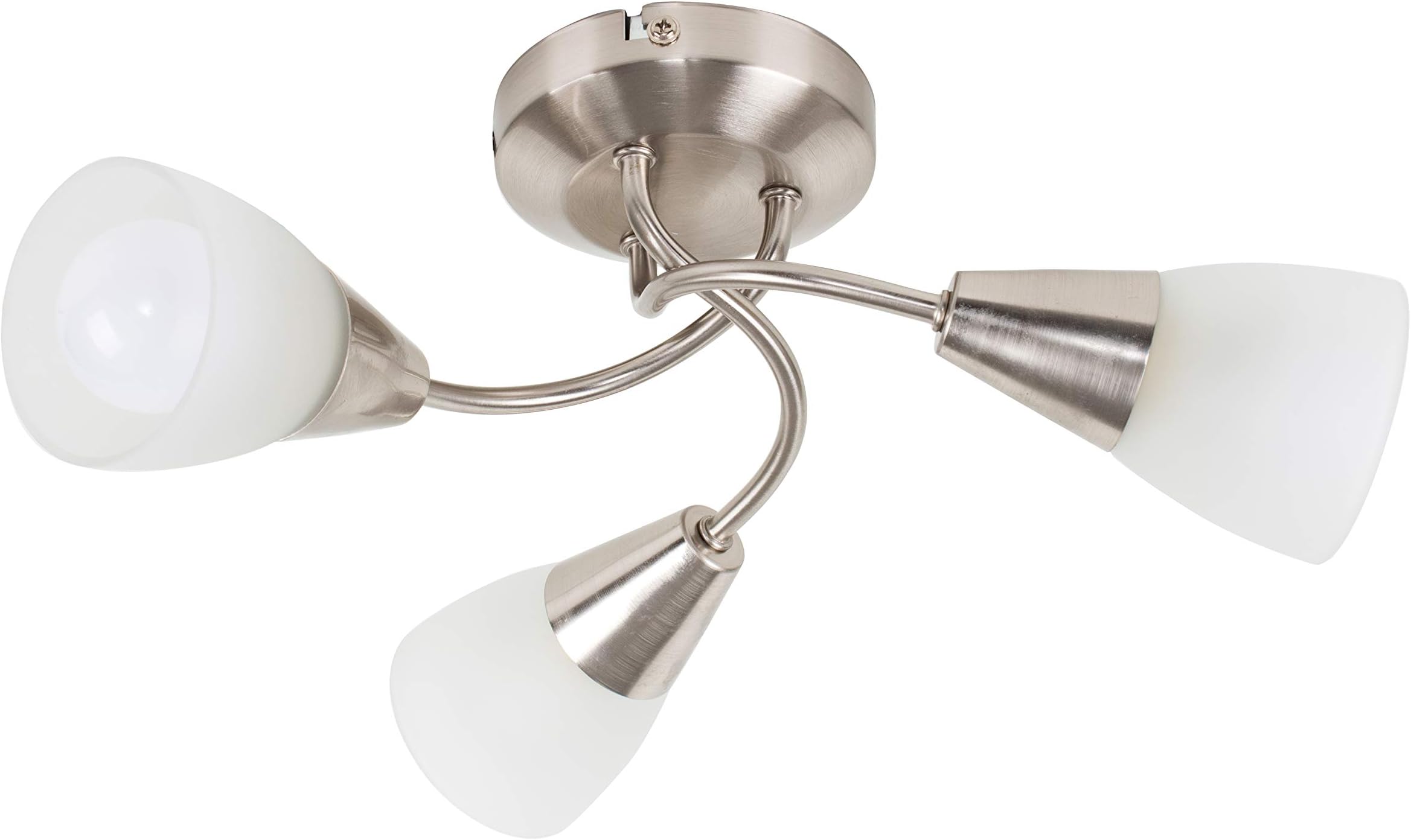 MiniSun | Modern 3 Way Brushed Chrome Ceiling Light Fitting with ...