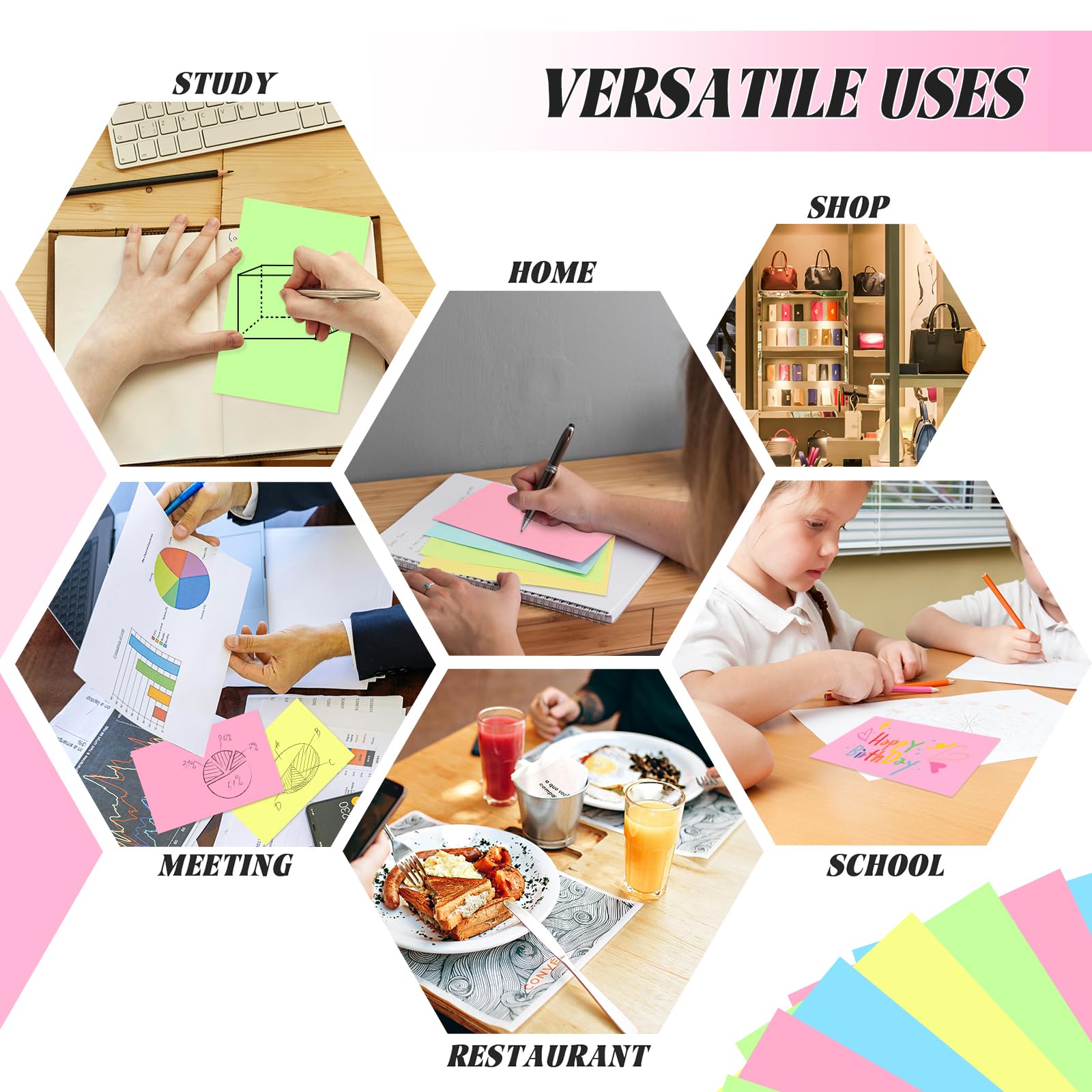 Snapklik.com : 200 PCS Blank Index Card 4 X 6 Inches, Colored Flash ...