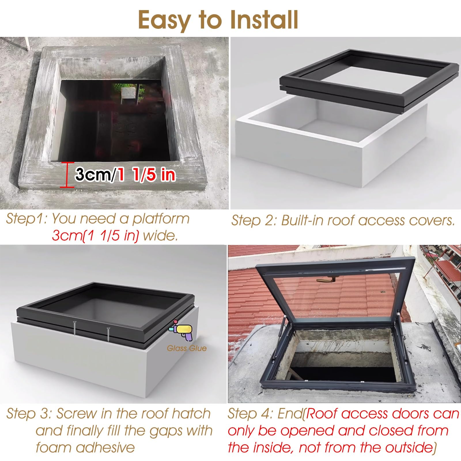 Cellar Doors Basement Custom Skylight - Double Glazed Roof Access Door ...