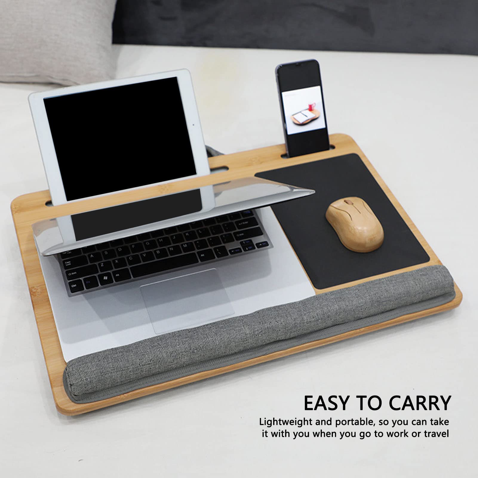 Lap Desk For Laptop Wooden Foldable Laptop Stand, Portable Lap Desk,
