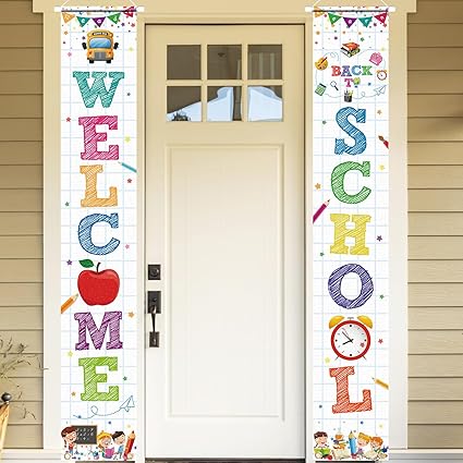 Amazon.com: Welcome Back to School Porch Sign Supplies Back to School ...