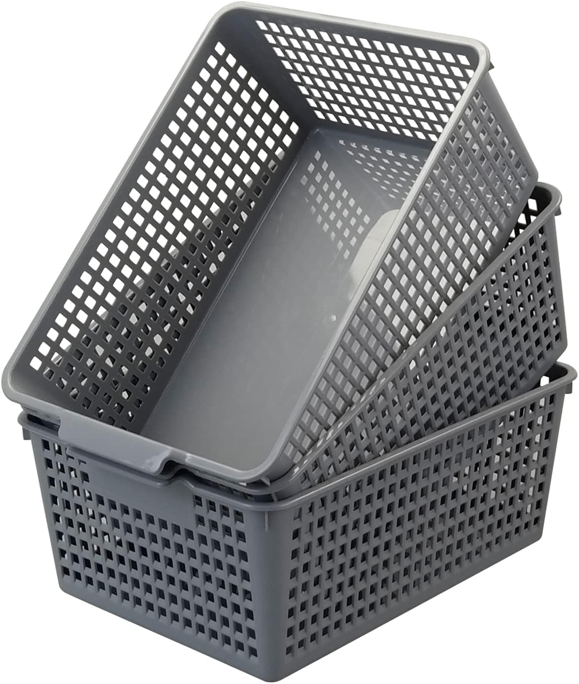 Amazon.com - Sandmovie 3 Pack Platic Storage Baskets, 14 Liter Plastic ...