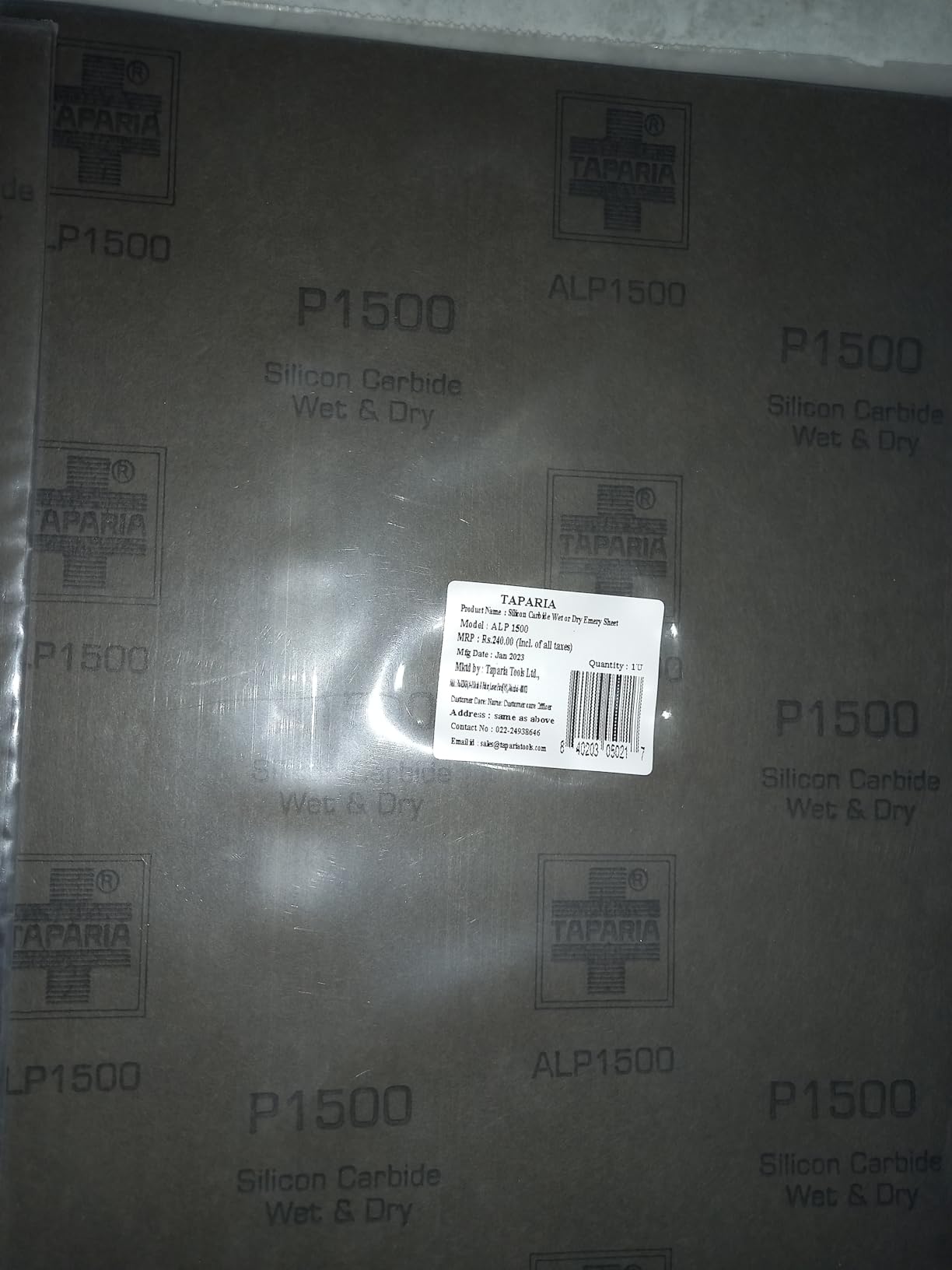 Taparia 9" X 11" Silicon Carbide Wet Or Dry Emery Sheet, Grit 600 ...