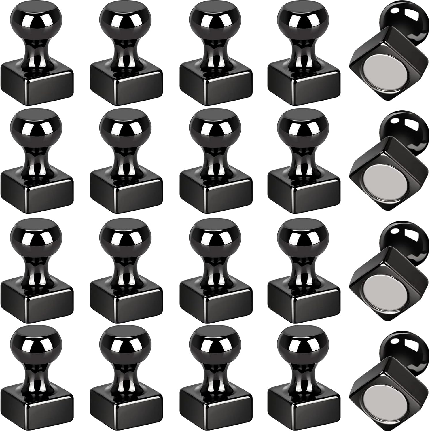 Amazon.com: DR·AMIU 20Pcs Fridge Magnets, Black Refrigerator Magnets ...