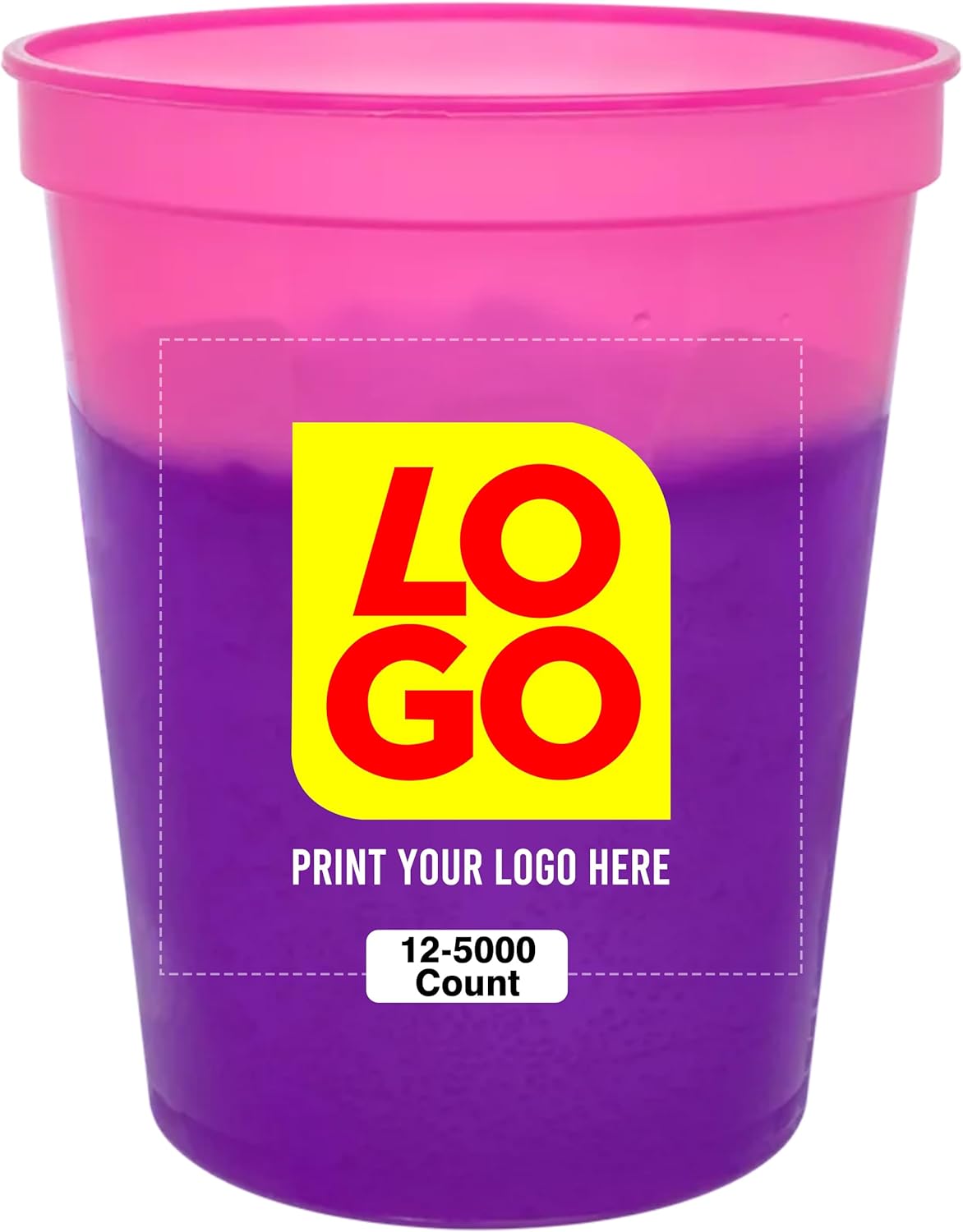 Amazon.com: 12 Pcs Multi Color Print Custom 16oz Color Changing Stadium ...