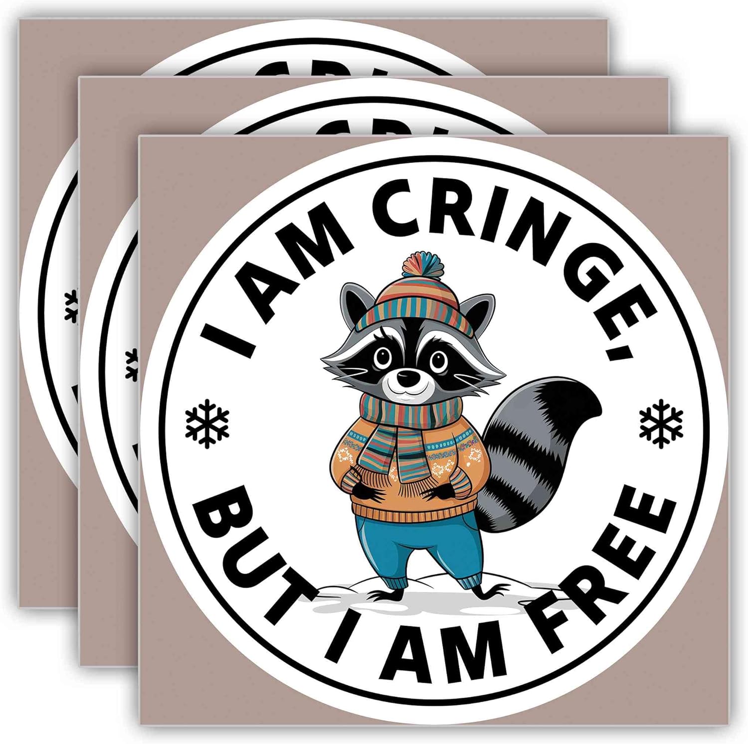 Amazon.com: (3pcs) Raccoon Sticker Raccoon Lover Decal I Am Cringe But ...