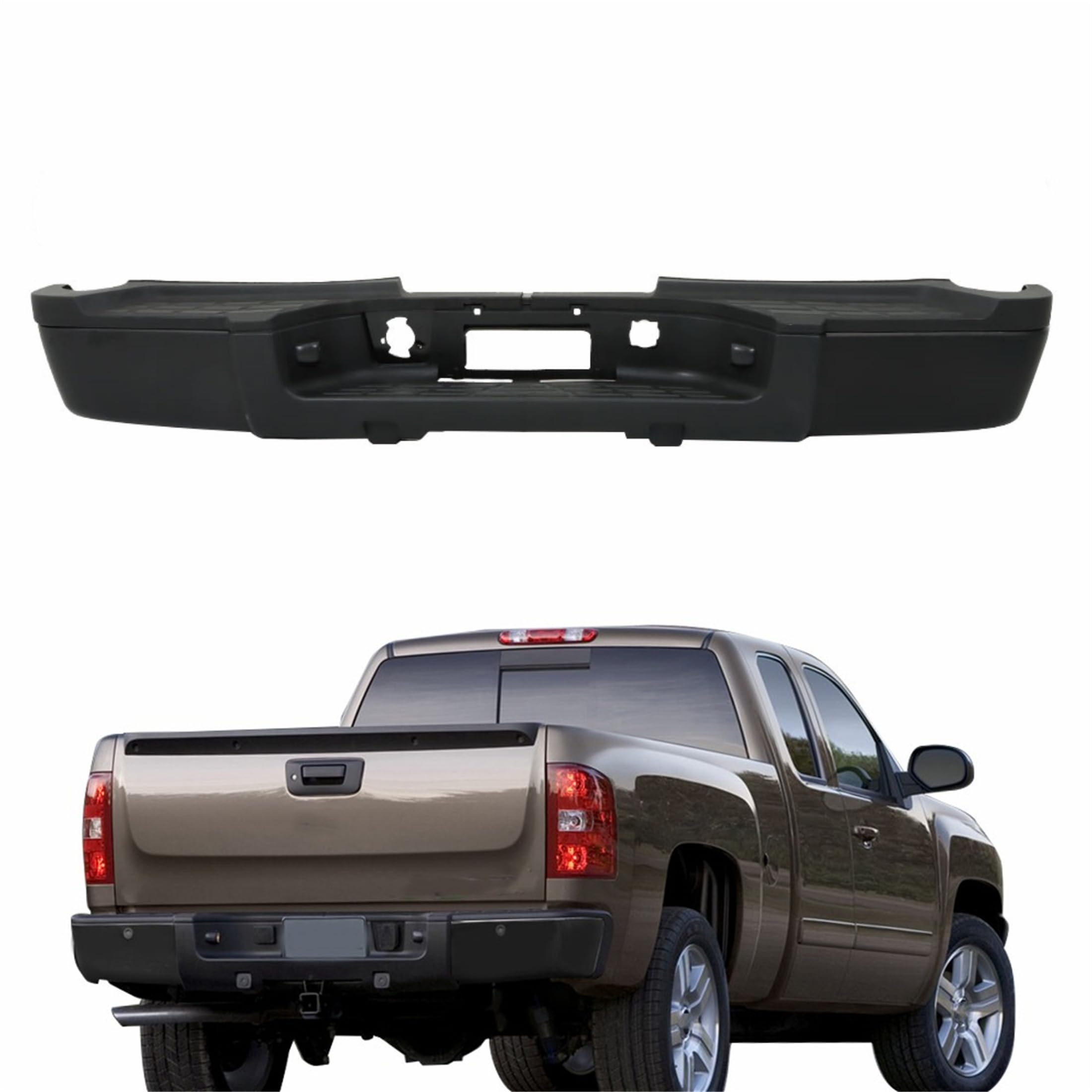 Amazon.com: Thomletha Black Rear Step Bumper without Park Assist Sensor ...