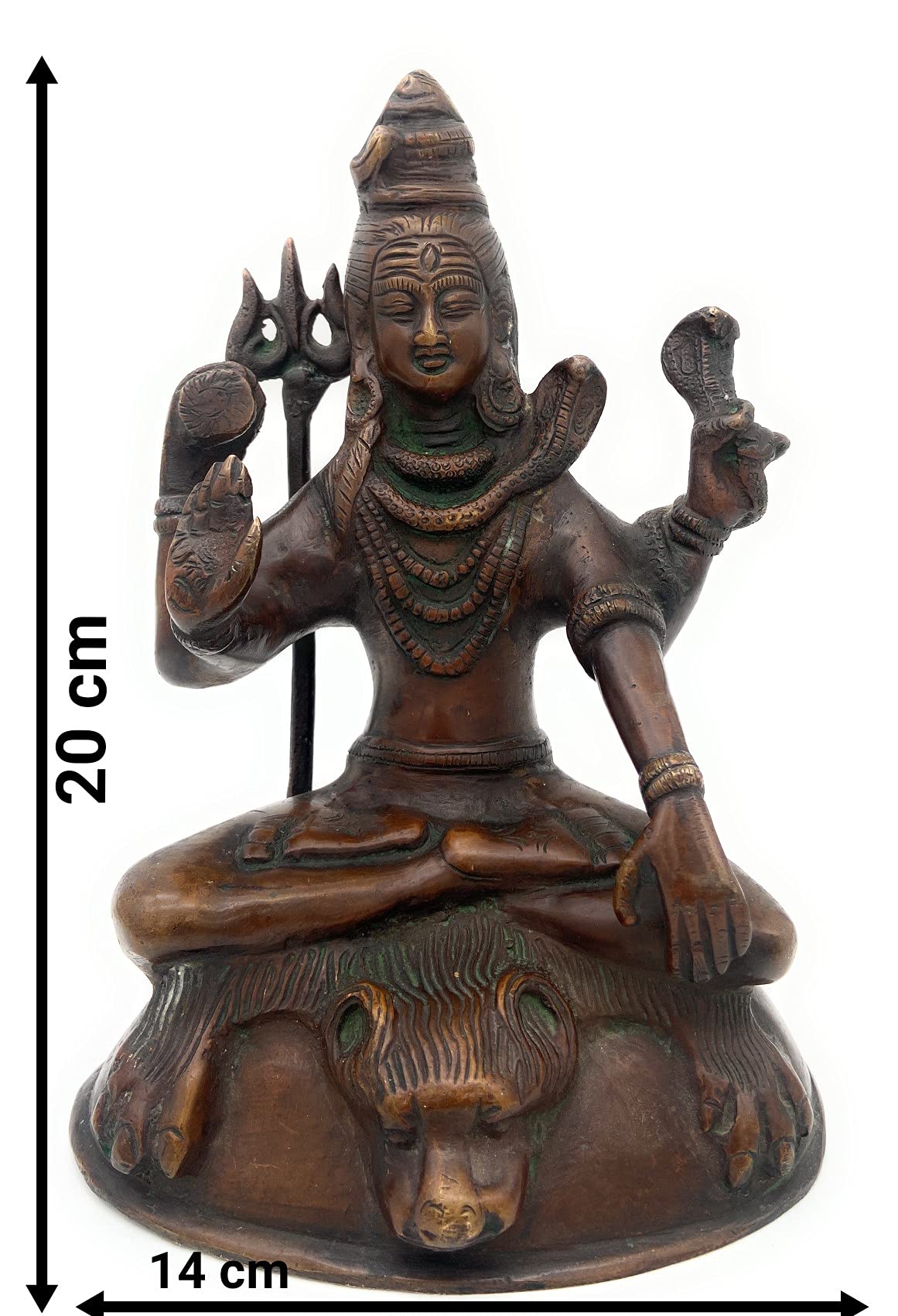 Buy Bhunes Brass Antique Shiva Statues |Lord Shiv Idol | Shankar Idol ...