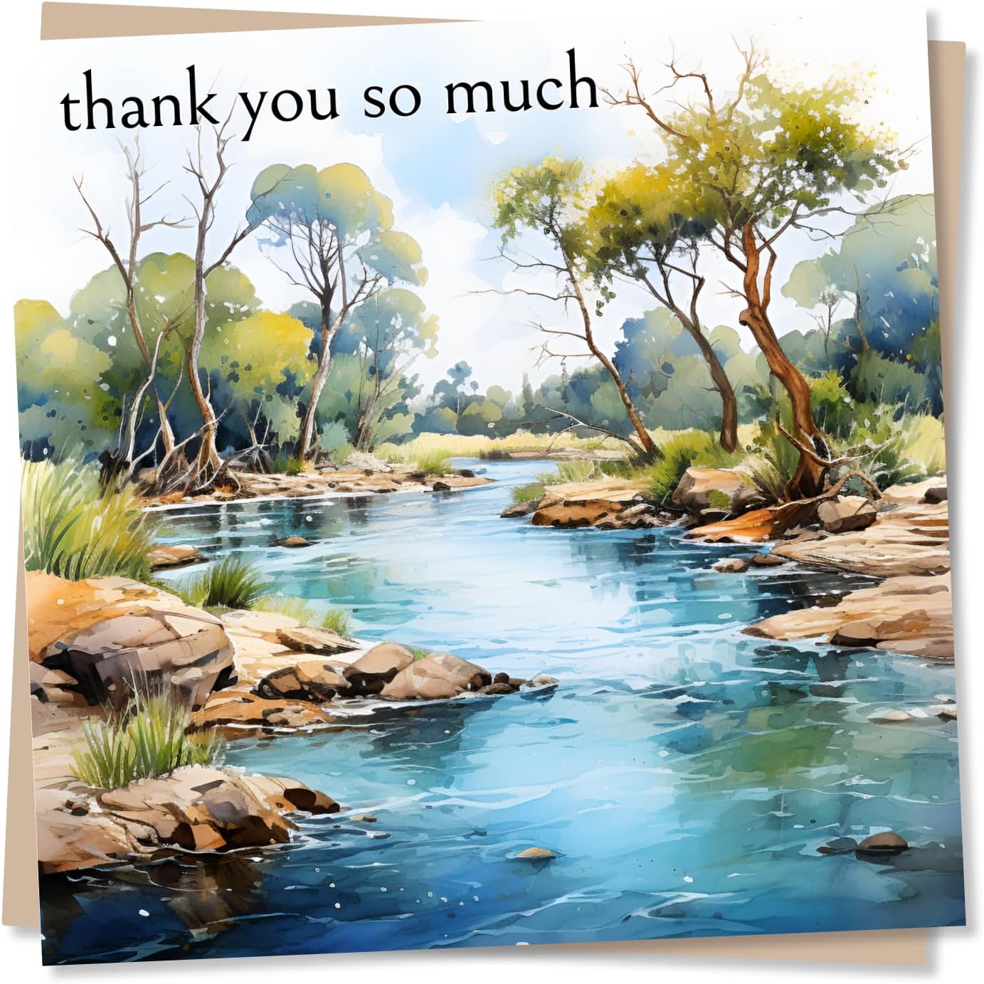 Amazon.com : Thank You Card - Beautiful River Scene - Thank You So Much ...