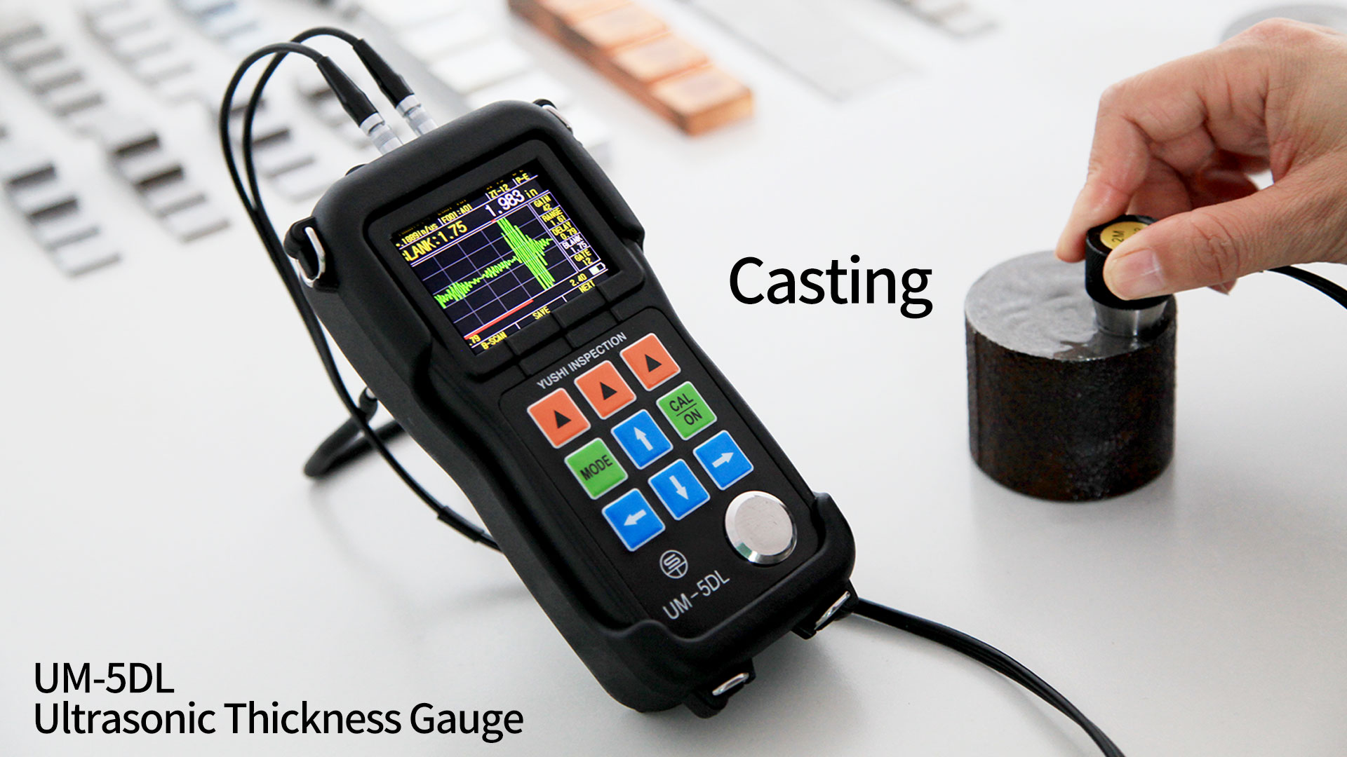 Watch Casting measurement,Live A/B scan UM-5DL thickness gauge on ...