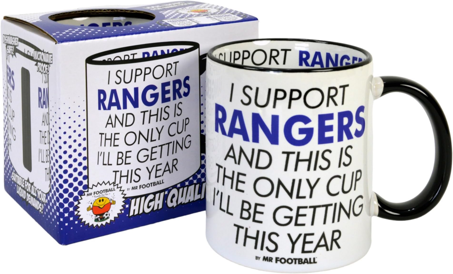 Bomblighters Rangers Mug - Funny I Support Rangers and This is only Cup ...
