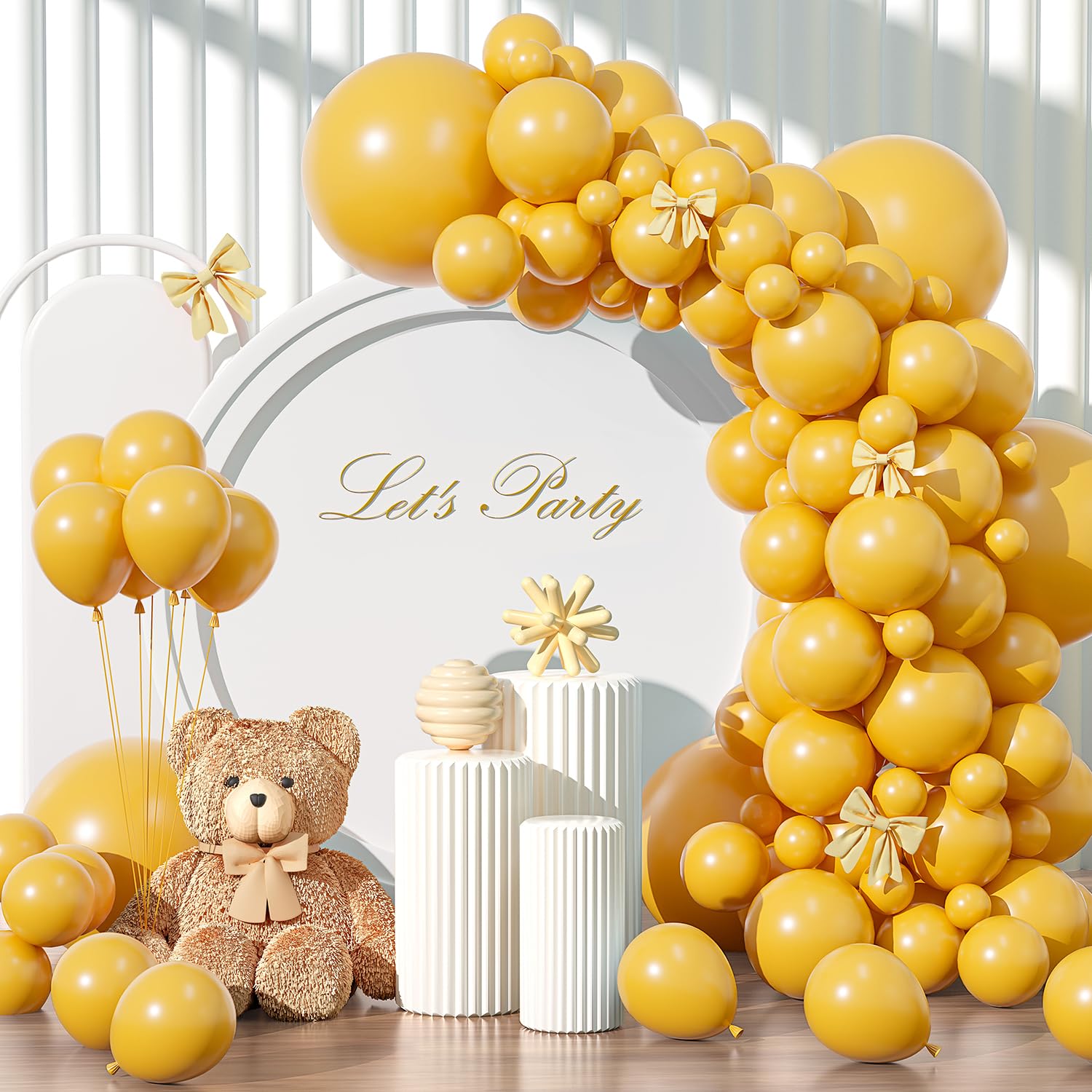 Amazon.com: 135pcs Mustard Yellow Balloons Different Sizes 18" 12" 10 ...