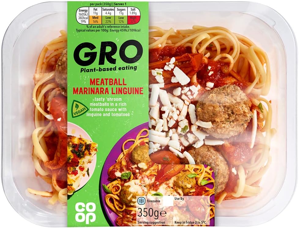 Co-op GRO Meatball Marinara Linguine, 350g : Amazon.co.uk: Grocery