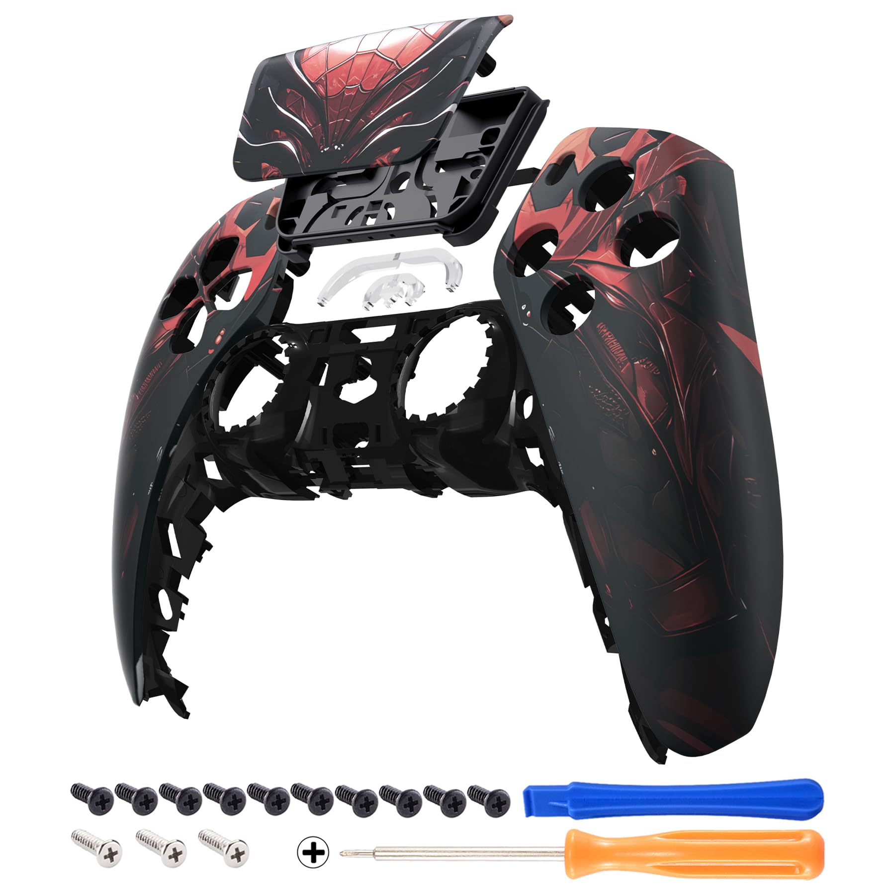 Amazon.com: eXtremeRate Spider Armor Front Top Shell with Touchpad ...