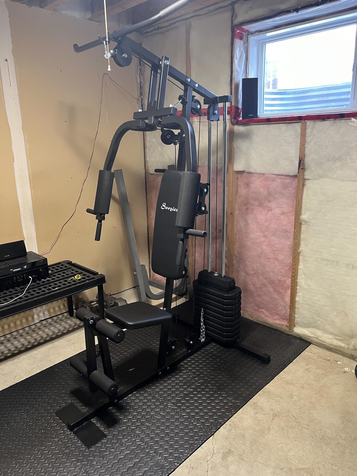Soozier Home Gym Machine, Multifunction Gym Equipment with 99lbs Weight ...