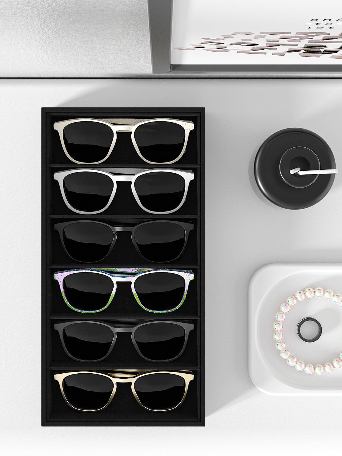 Snapklik.com : Ausalivan Sunglass Organizer Tray,Eyeglass Storage For ...