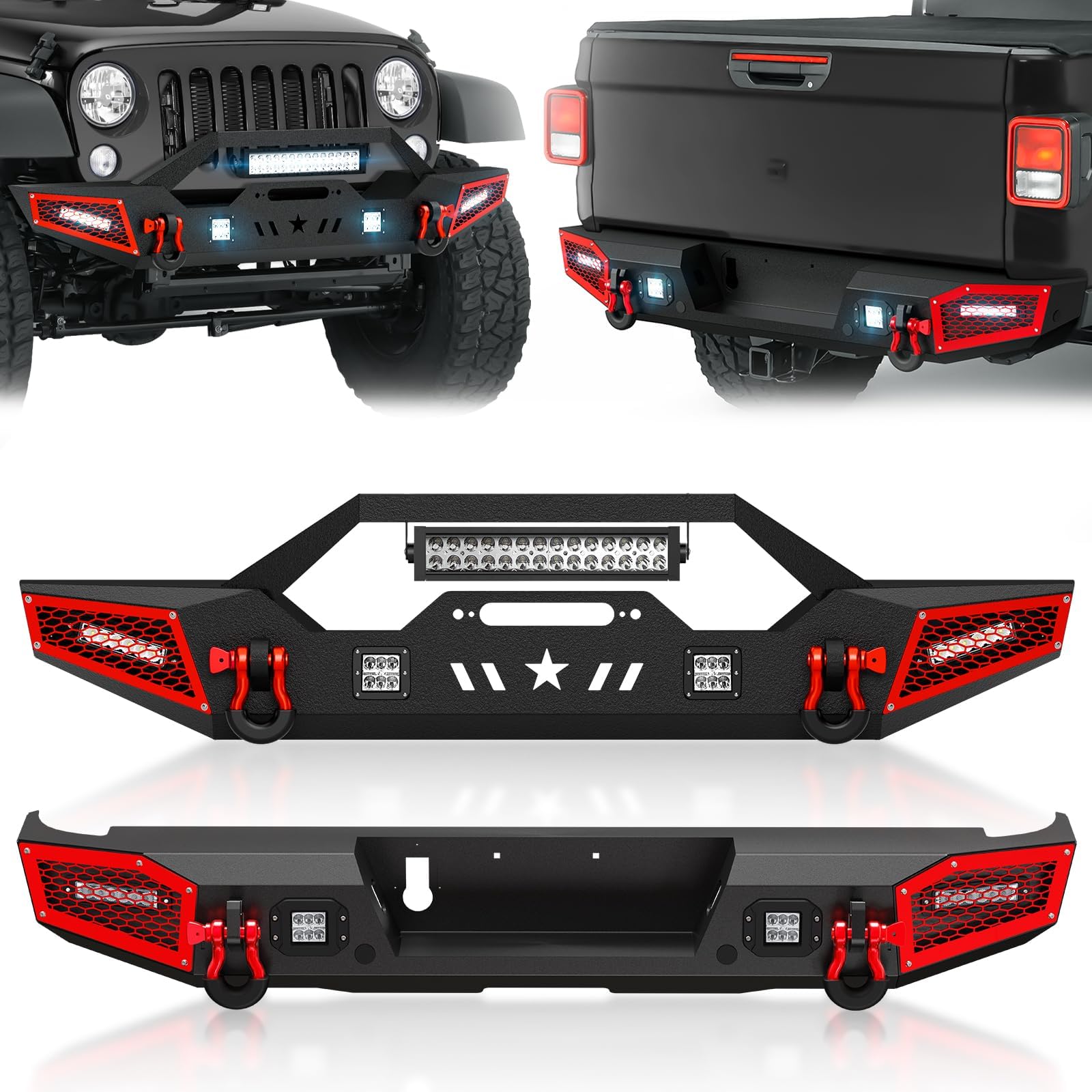 Amazon.com: Vijay Front and Rear Bumper Compatible with 2020-2024 ...