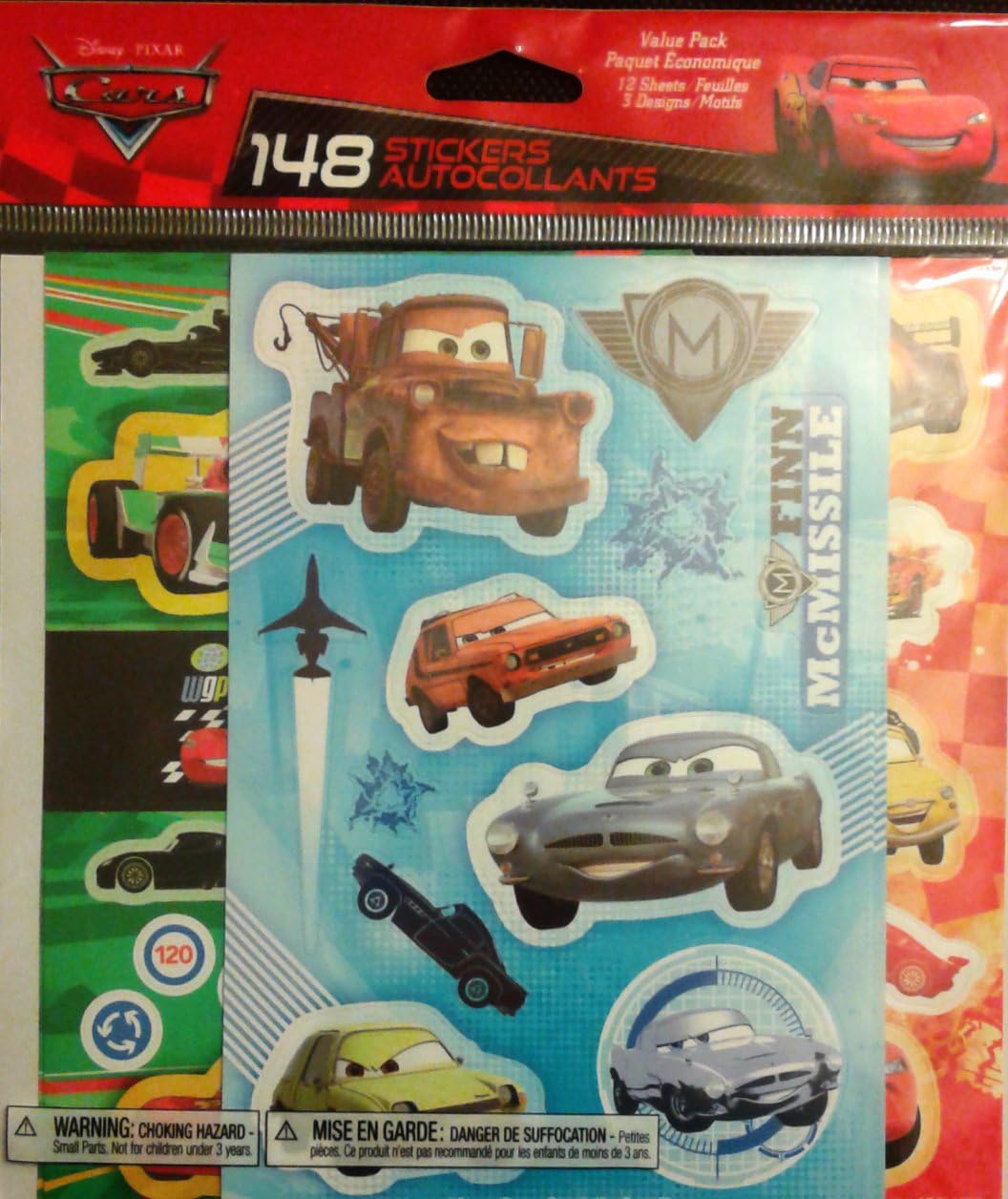 Amazon.com: Disney Pixar Cars 148 Stickers Value Pack : Toys & Games