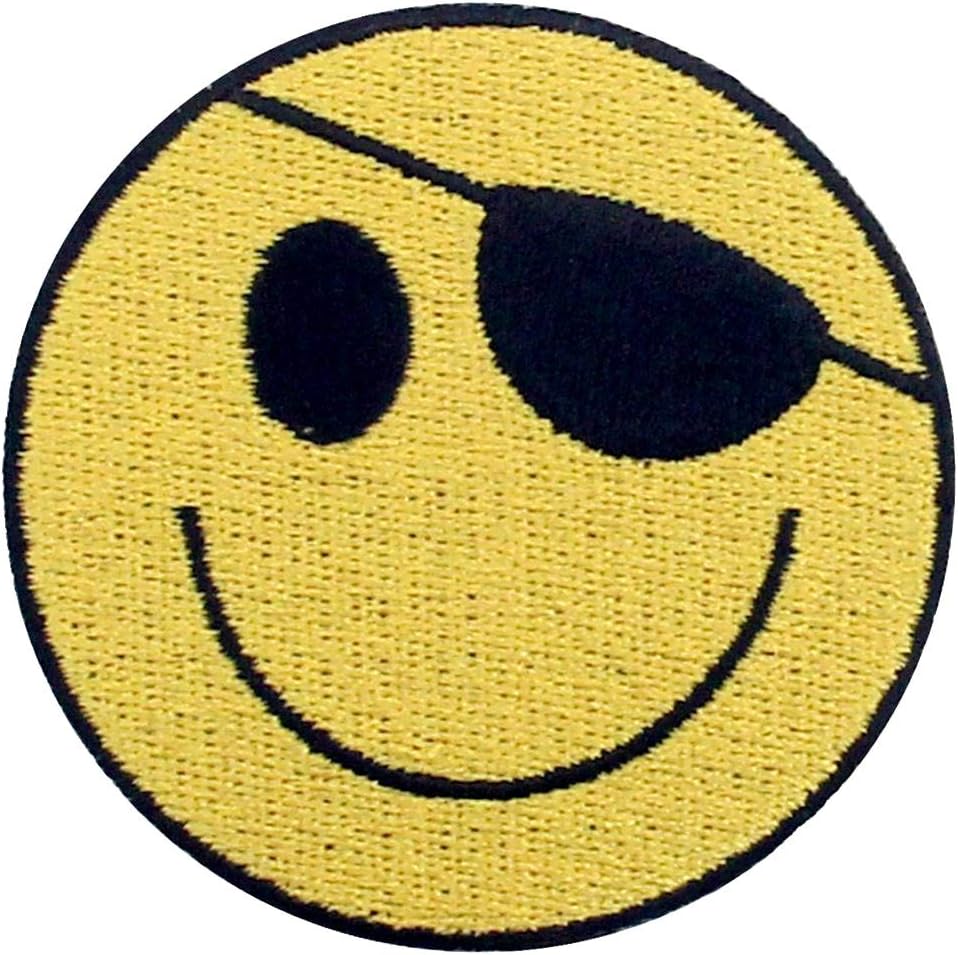 Amazon.com: Happy Smile One Eye Face Patch Embroidered Applique Iron On ...