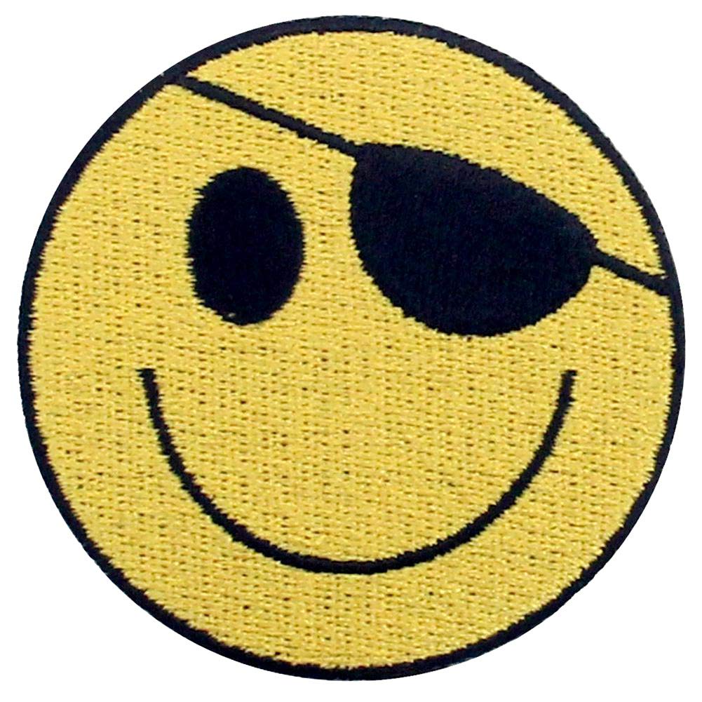 Amazon.com: Happy Smile One Eye Face Patch Embroidered Applique Iron On ...