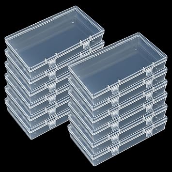 Amazon.com: LJY 12 Pieces Rectangular Empty Mini Clear Plastic ...