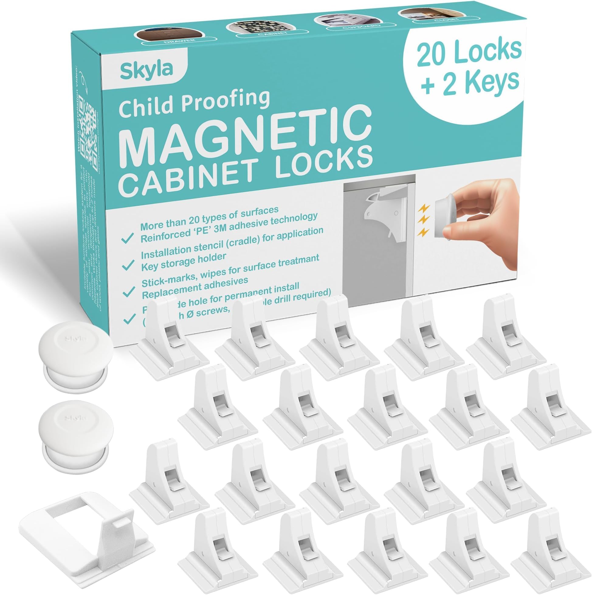 Amazon.com: Safety 1st Adhesive Magnetic Lock System, 8 Locks And 2 ...
