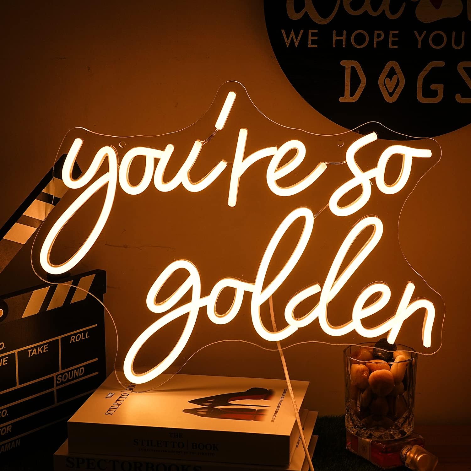 Artlast Stay Golden Neon Sign Yellow Stay Gold Neon Light Quote LED ...