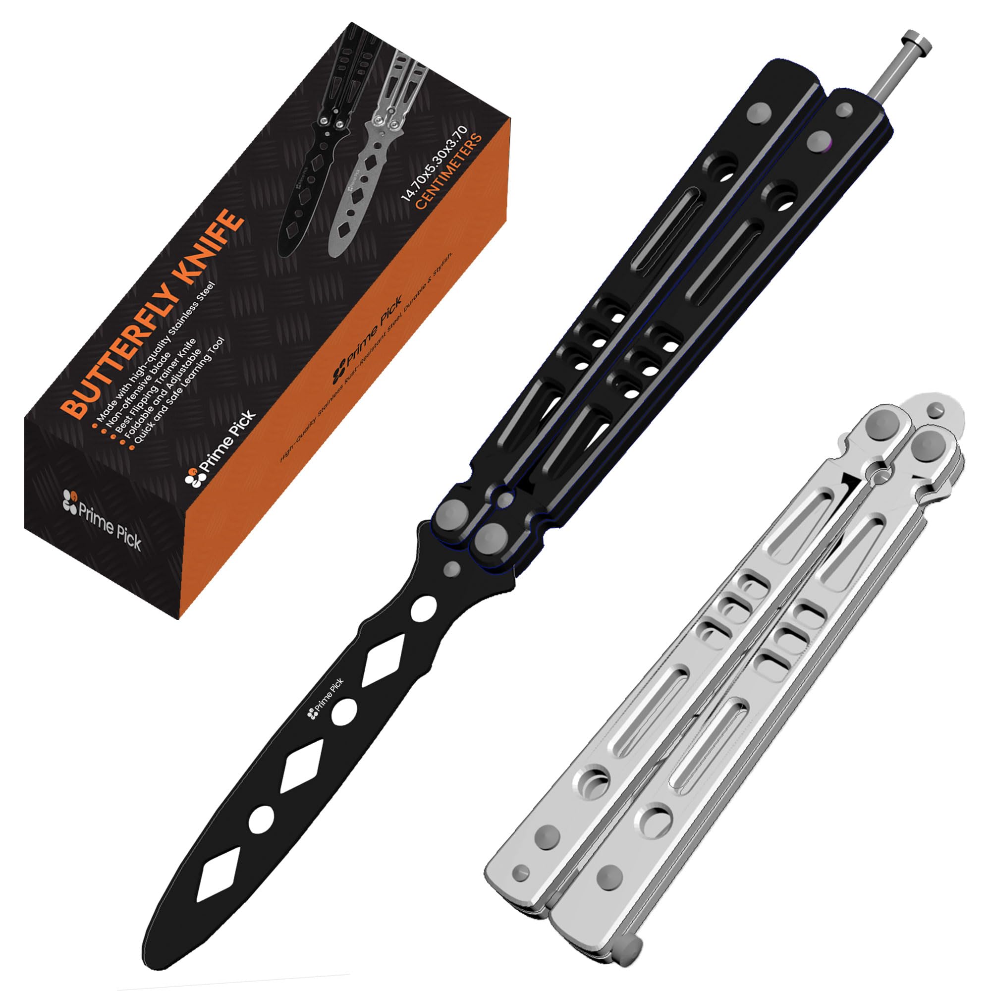 Amazon.com : Butterfly Knife, Balisong Trainer Unsharpened Blade, 2 ...