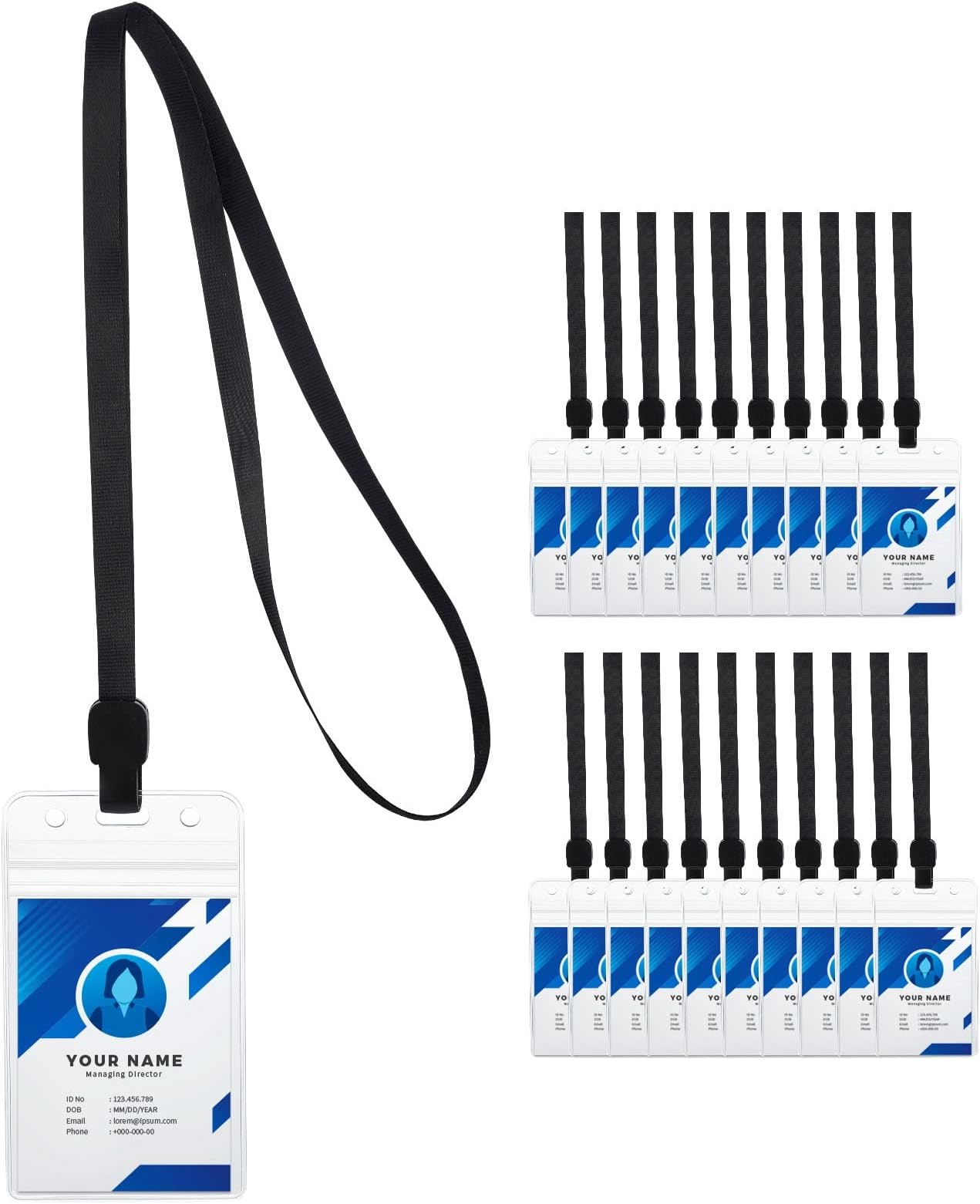 Amazon.com : 3Pack Waterproof ID Card Clear Badge Holder Case ...