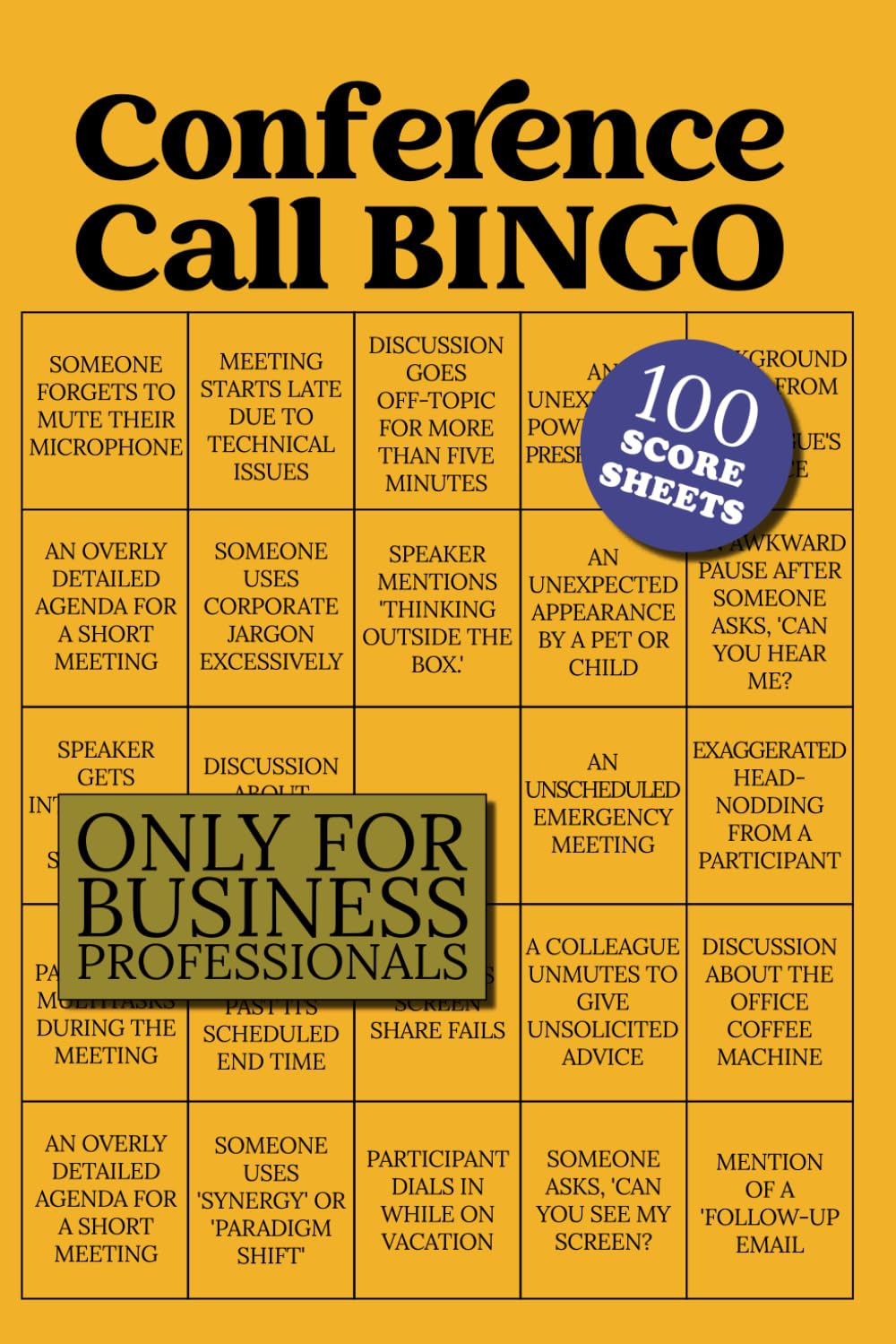 2024 Conference Call Bingo: 100 Score Sheets for a Funny Gift For ...