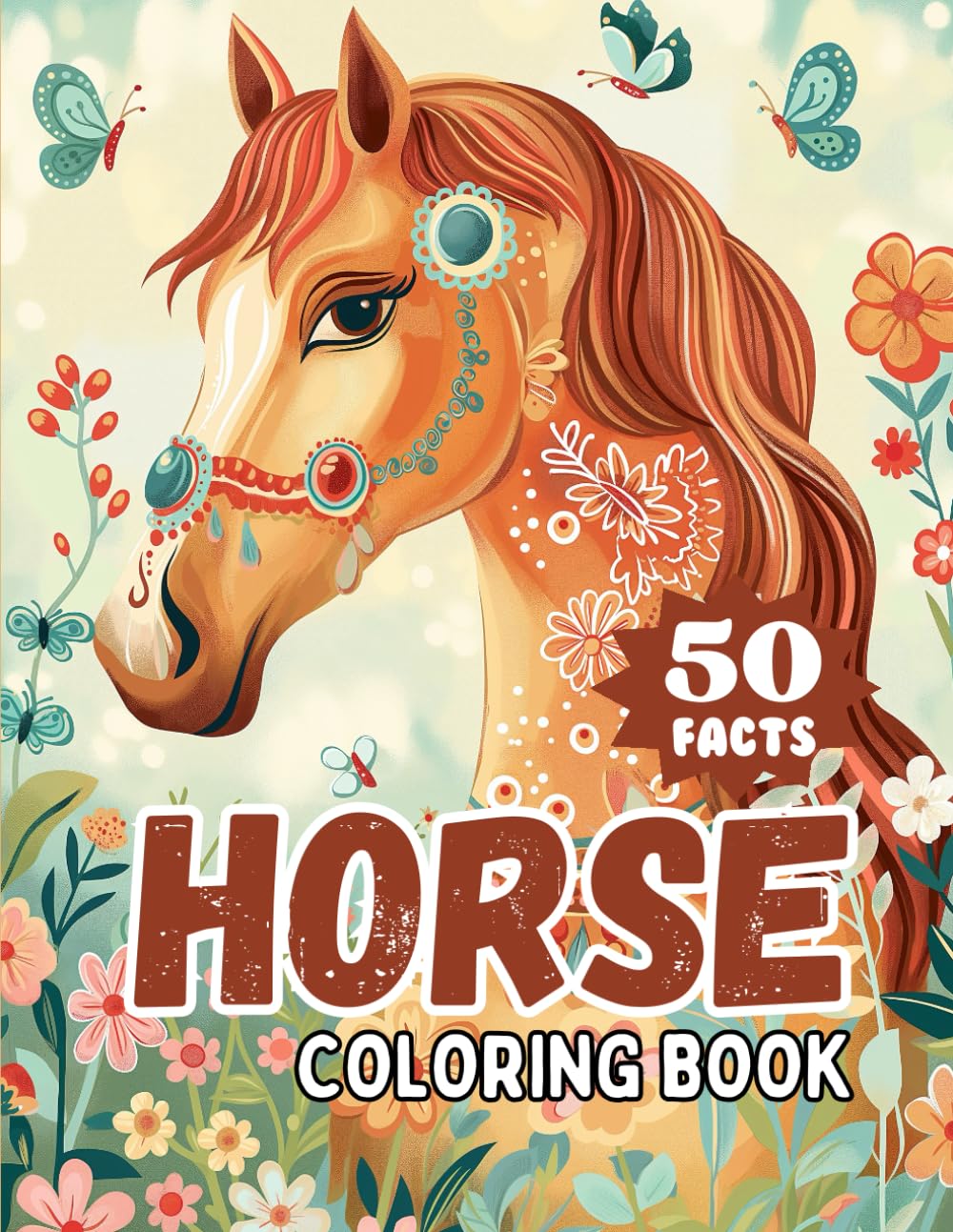 Amazon.com: Horse Coloring Book For Kids Ages 8-12: With 50 Facts ...