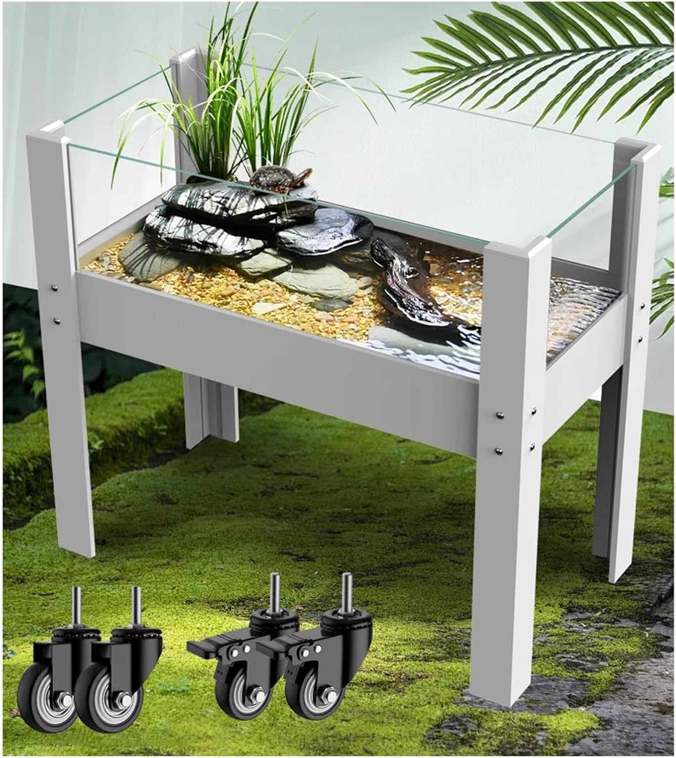 Amazon.com : Turtle Tank Aquarium for Pet Turtles Crabs Reptiles Cage ...