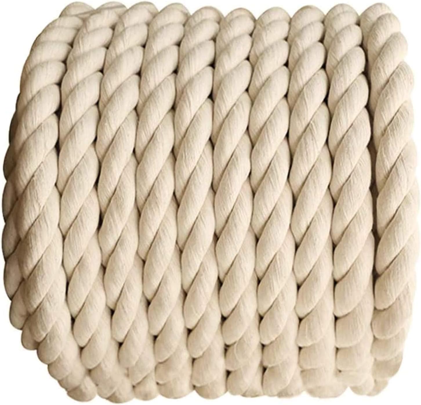 1OO% Natural Cotton Rope (5/8 inch x 50 feet) Thick Soft Twisted Rope ...