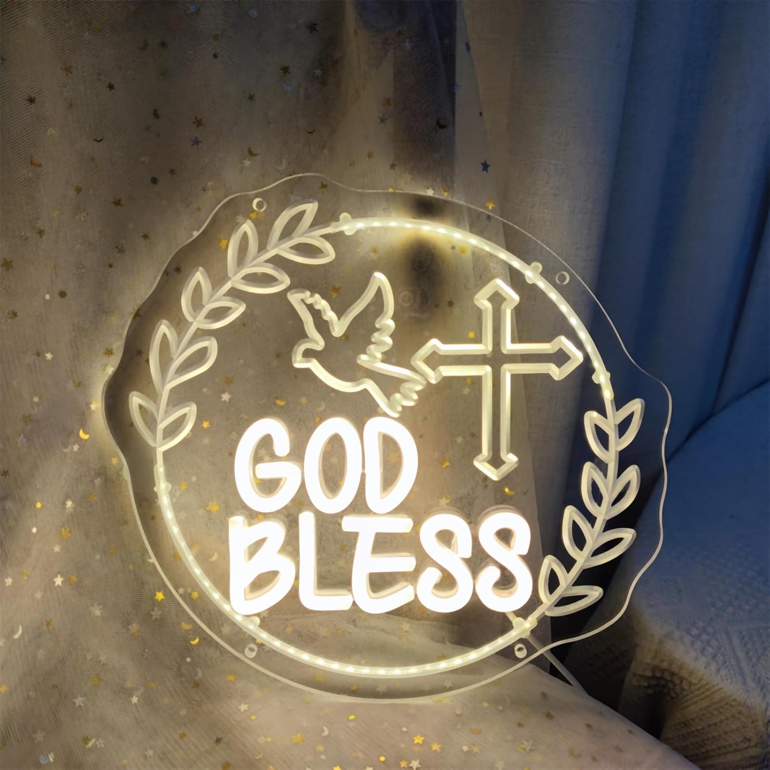God Bless Neon Sign Baptism Sign Neon LED Sign God Bless Baptism ...
