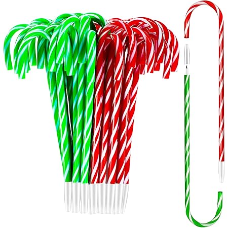 Amazon.com : 96 Pieces Christmas Candy Cane Pen Cane Ballpoint Pens ...