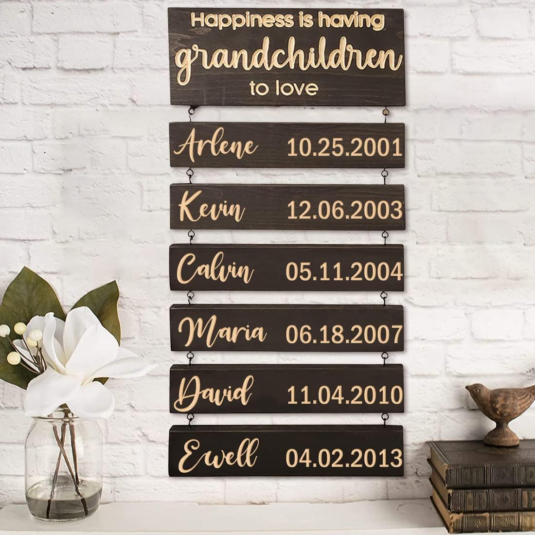 Amazon.com : Happiness Is Having Grandchildren to Love Wood Sign Wall ...
