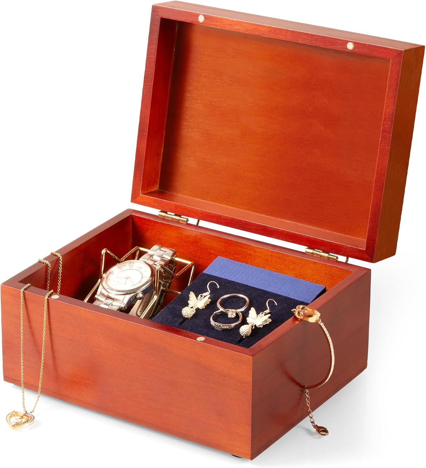 Amazon.com: DRASTAR Keepsake Box, Wood Memory Box with Lids, Wooden ...