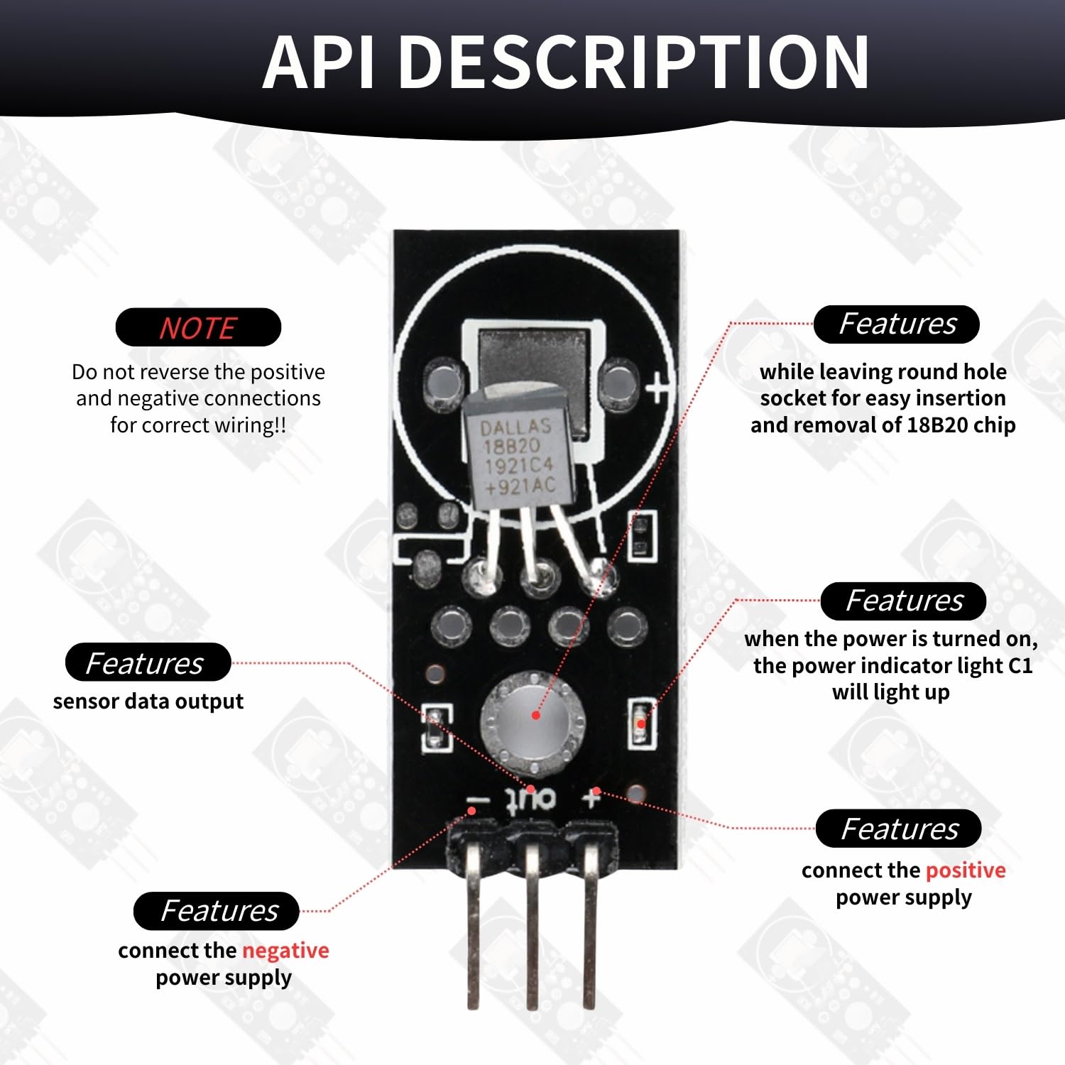 Snapklik.com : 2Pcs DS18B20 18B20 Temperature Sensor Module Stm32 ...