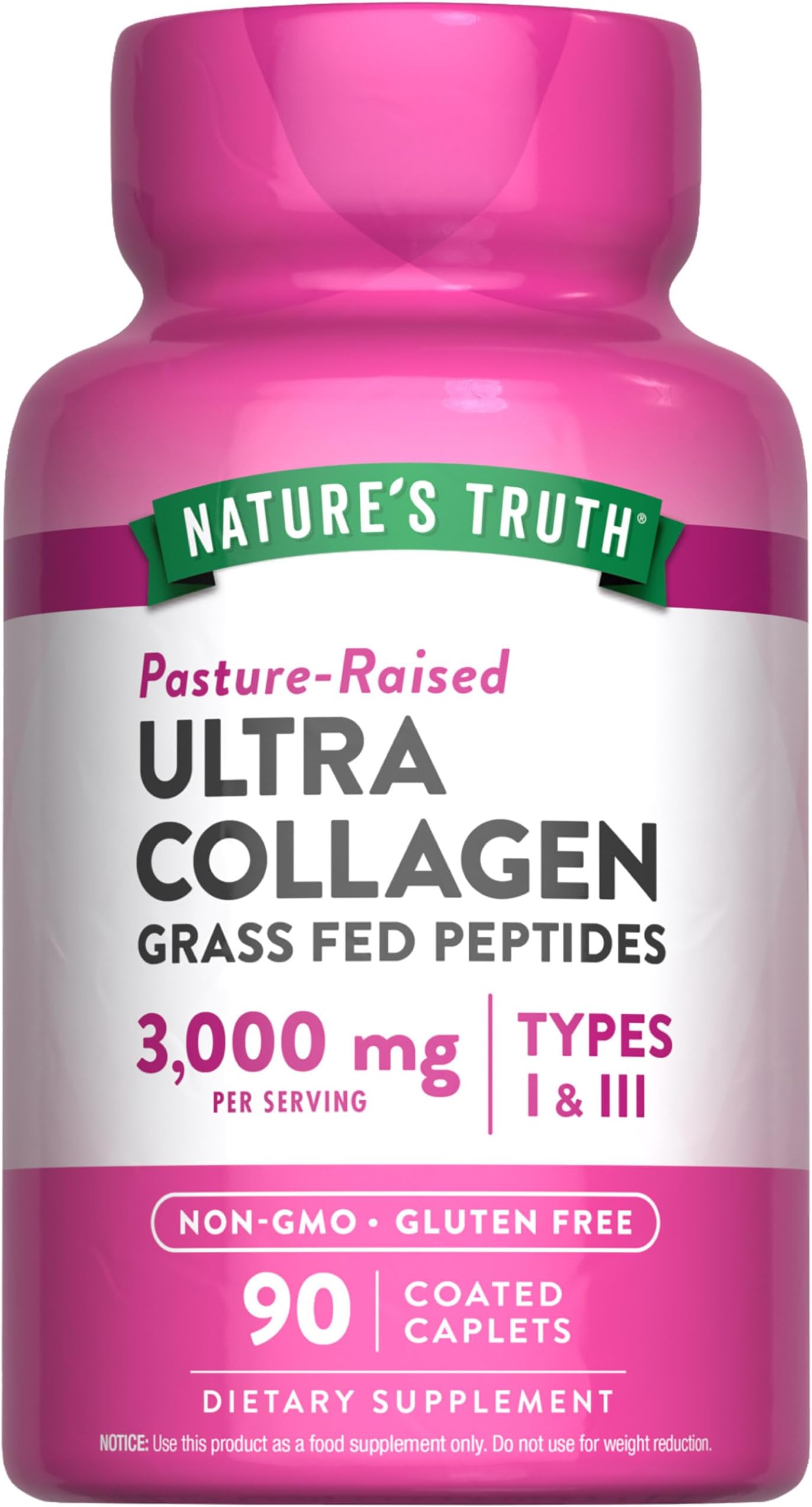 Amazon.com: Nature's Truth Collagen Peptides | 90 Caplets | Type 1 and ...
