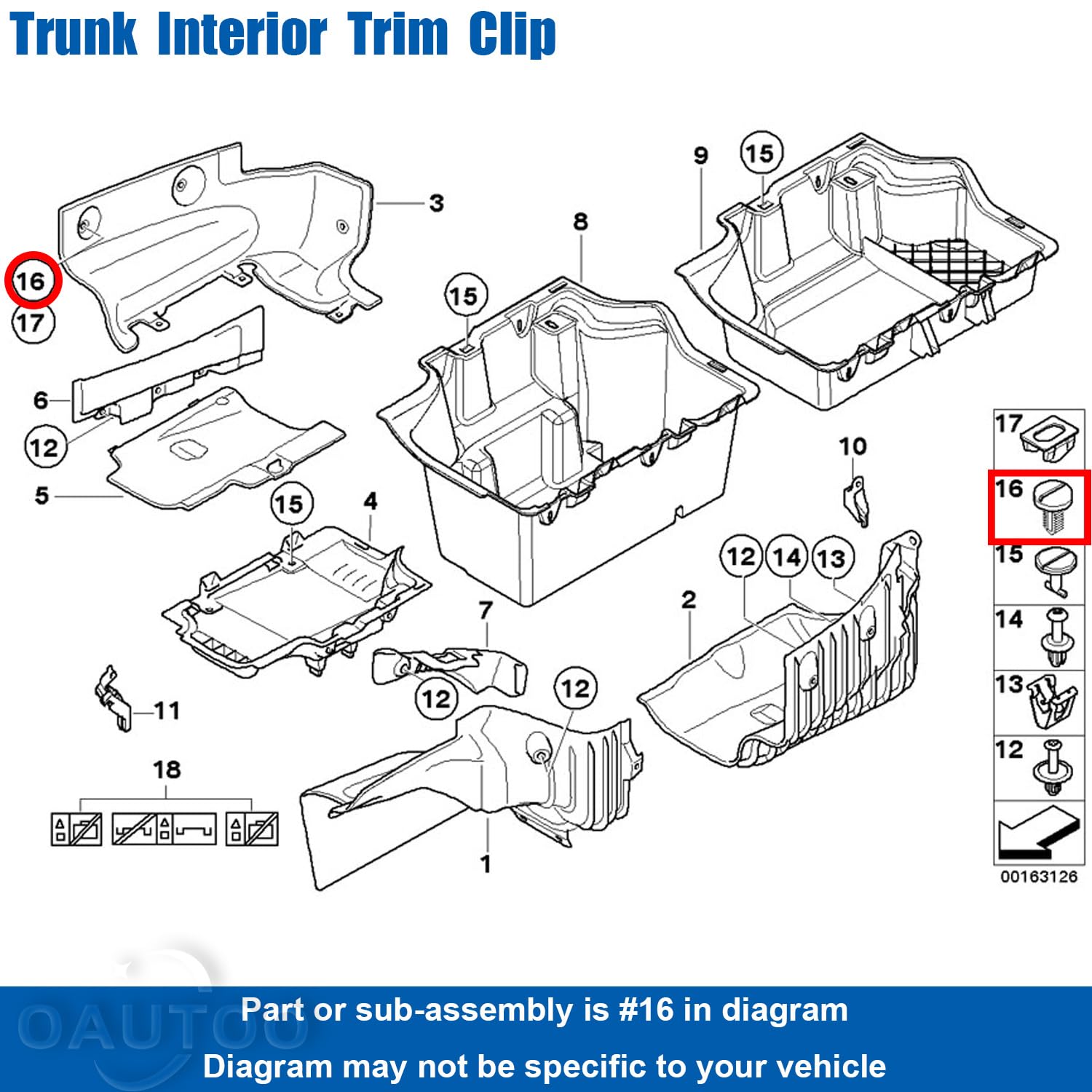 Snapklik.com : 20pcs Trunk Luggage Compartment & Sill Trim Retainer ...