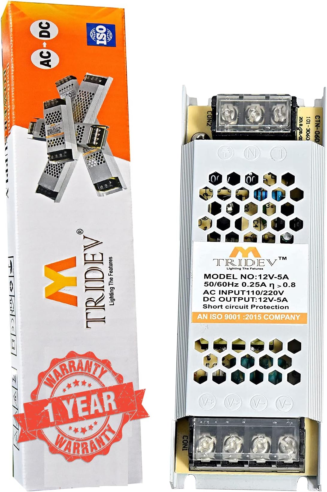 PHILIPS LED Transformer 25 to 60 Watts 5A 12VDC for Profile Light Strip ...