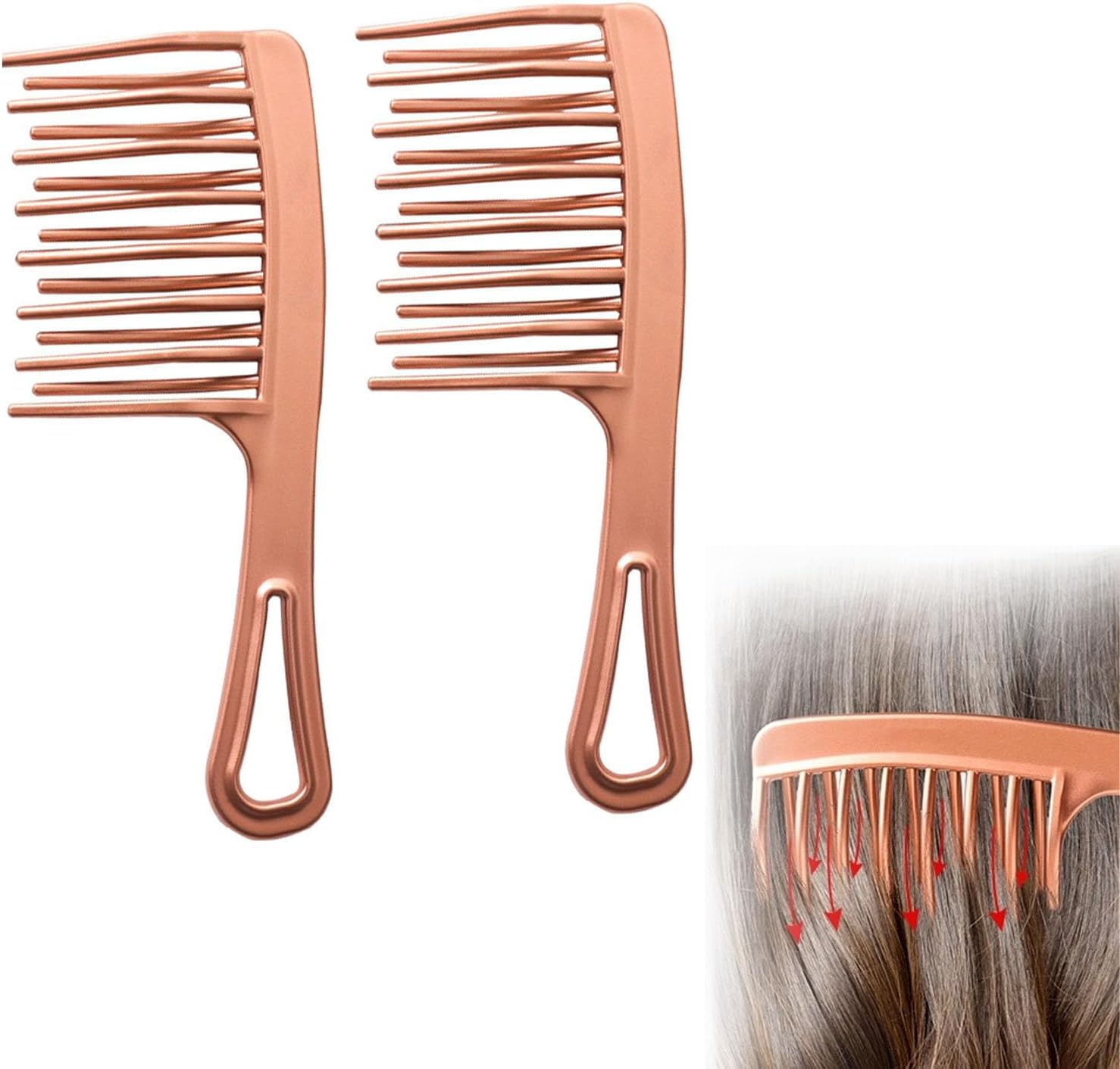 Amazon.com : HANCOME 2 Pcs Hair Comb Double Row Wide Toothed Comb for ...