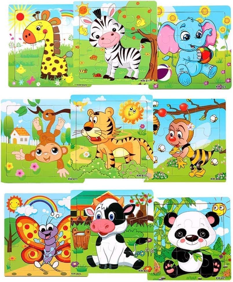 Lekebobor Toddler Puzzles for Kids 3-8 Years Old, 9 Pieces Animals ...