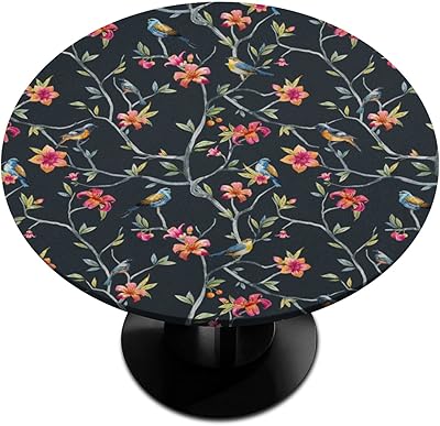 Amazon.com: Round Fitted Tablecloth Star Stripe Round Tablecloth with ...